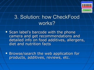 CheckFood - startup pitch-updated | PPT