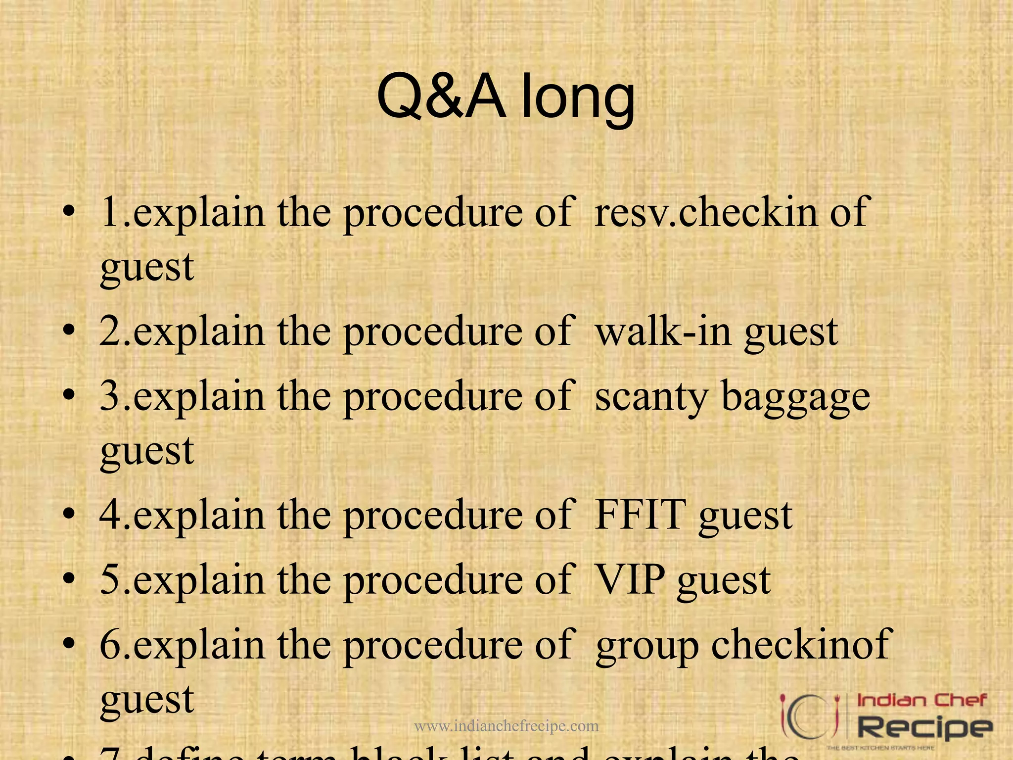 CHECK IN AND CHECK OUT PROCEDURES IN HOTEL | PPTX
