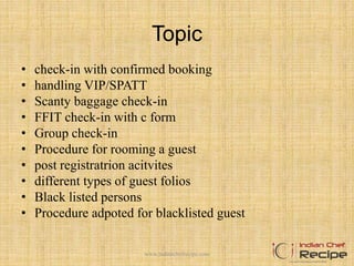 CHECK IN AND CHECK OUT PROCEDURES IN HOTEL | PPTX