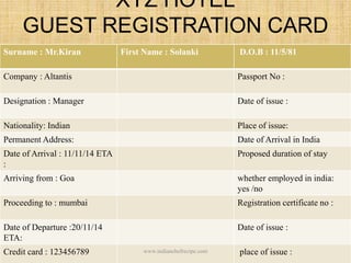 CHECK IN AND CHECK OUT PROCEDURES IN HOTEL | PPTX
