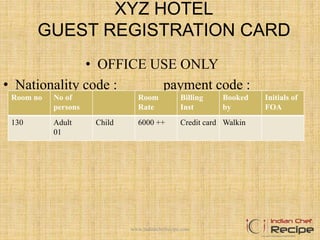 CHECK IN AND CHECK OUT PROCEDURES IN HOTEL | PPTX