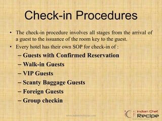 CHECK IN AND CHECK OUT PROCEDURES IN HOTEL | PPTX
