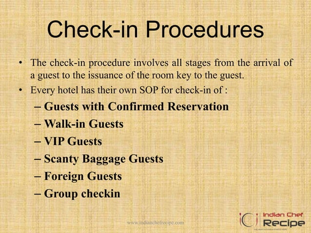 CHECK IN AND CHECK OUT PROCEDURES IN HOTEL | PPTX