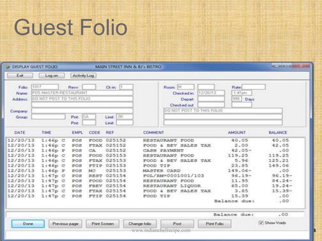 CHECK IN AND CHECK OUT PROCEDURES IN HOTEL