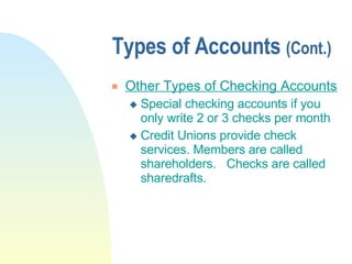 Checking Accounts | PPT