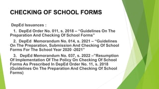 CHECKING-OF-FORMS.pptx | Educational Assessment | Education