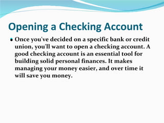 Checking account | PPT