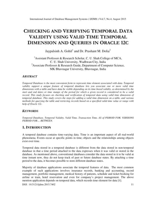Checking and verifying temporal data | PDF