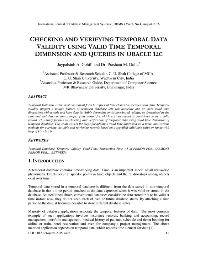 Checking and verifying temporal data | PDF