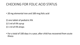 Checking for Immunization, Folic acid and Vitamin A status | PPT
