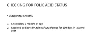 Checking for Immunization, Folic acid and Vitamin A status | PPT