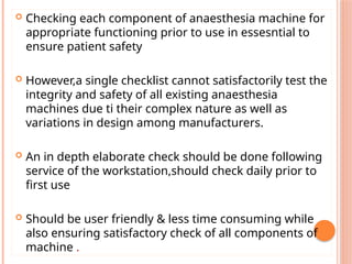 CHECKING OF ANAESTHESIA MACHINE & SAFETY FEATURES.pptx