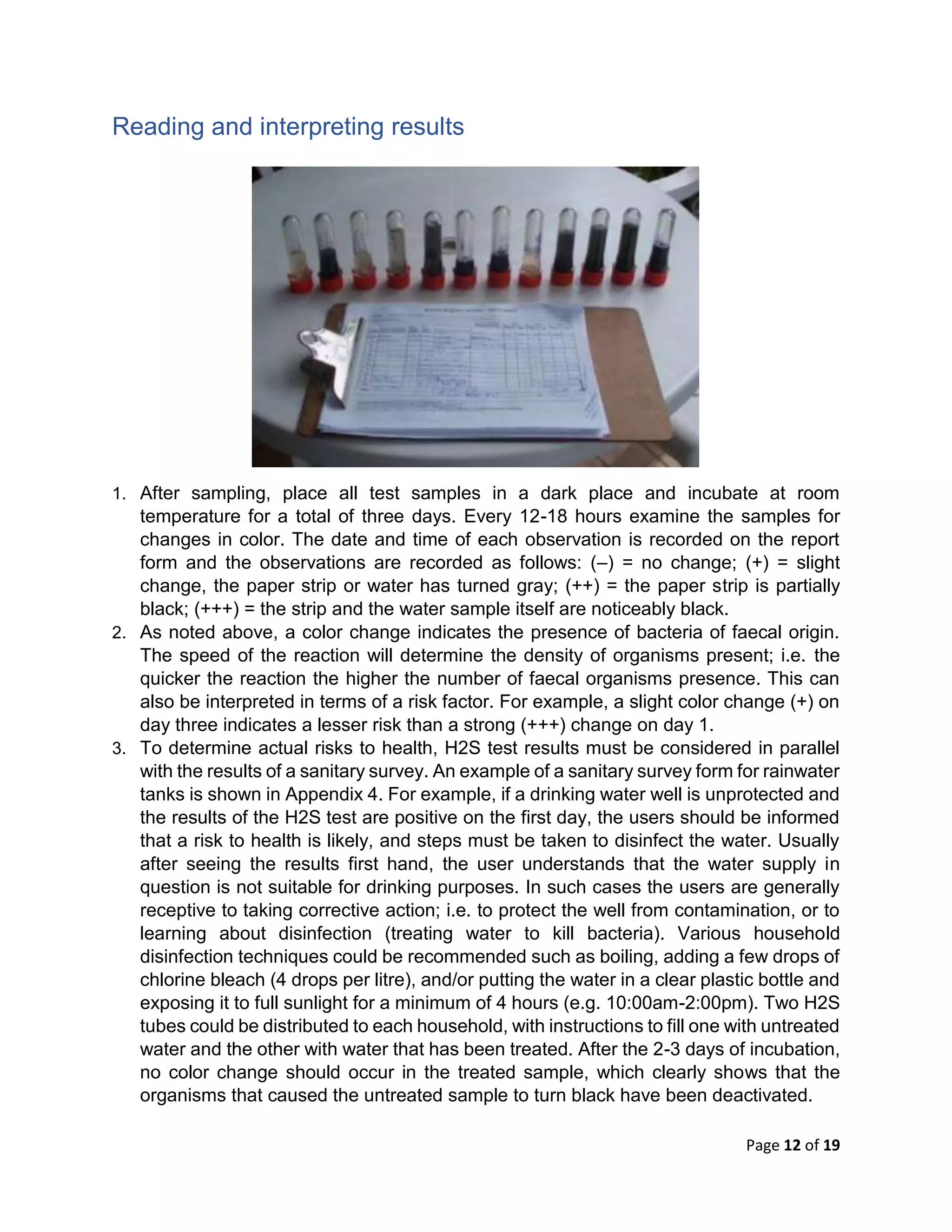Checking of bacterial contamination of water using H2S | DOCX