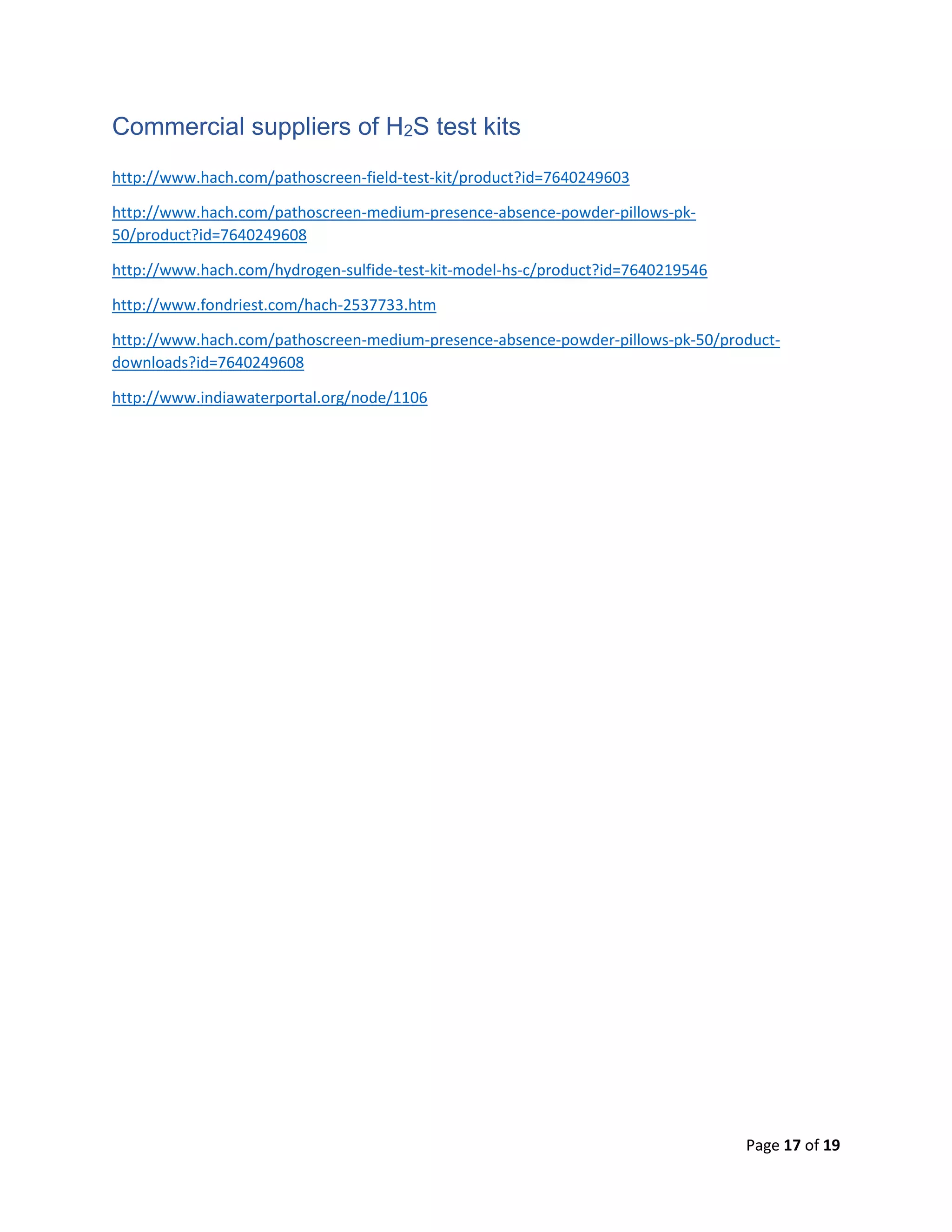Checking of bacterial contamination of water using H2S | DOCX