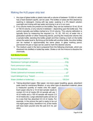 Checking of bacterial contamination of water using H2S | DOCX