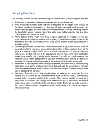 Checking of bacterial contamination of water using H2S | DOCX