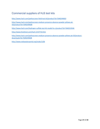 Checking of bacterial contamination of water using H2S | DOCX