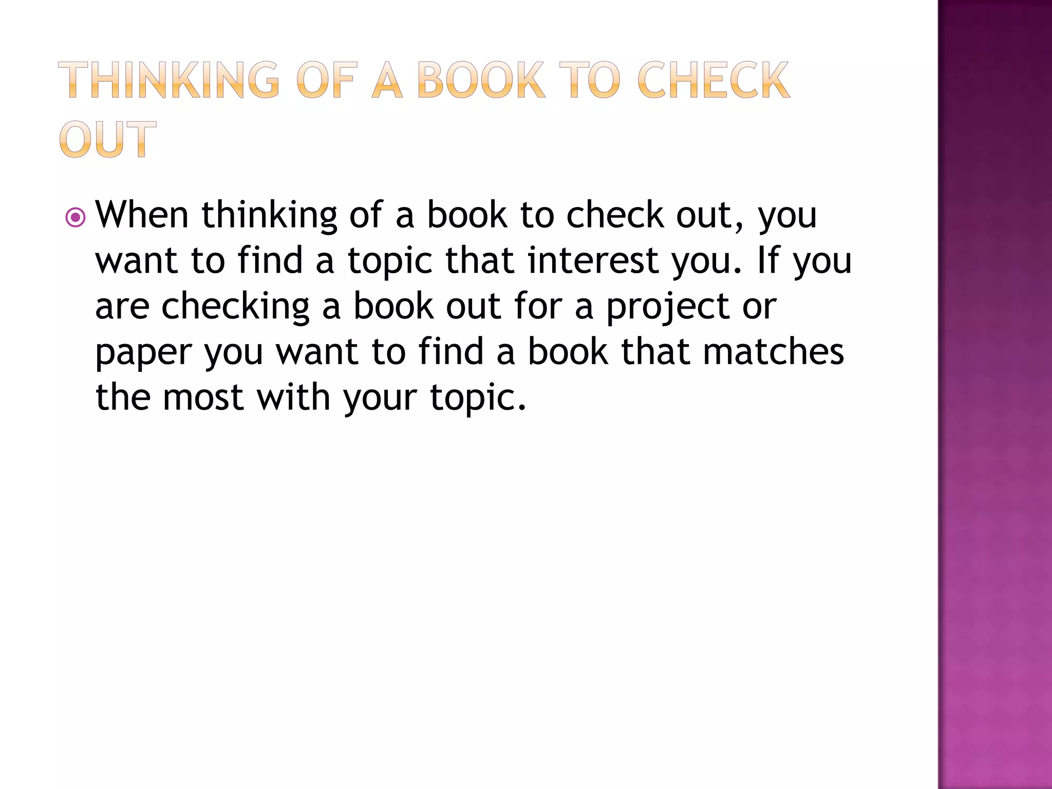 Checking out a book | PPTX