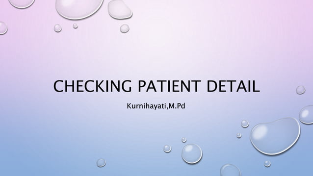English for Nursing - Checking patient identity | PPT