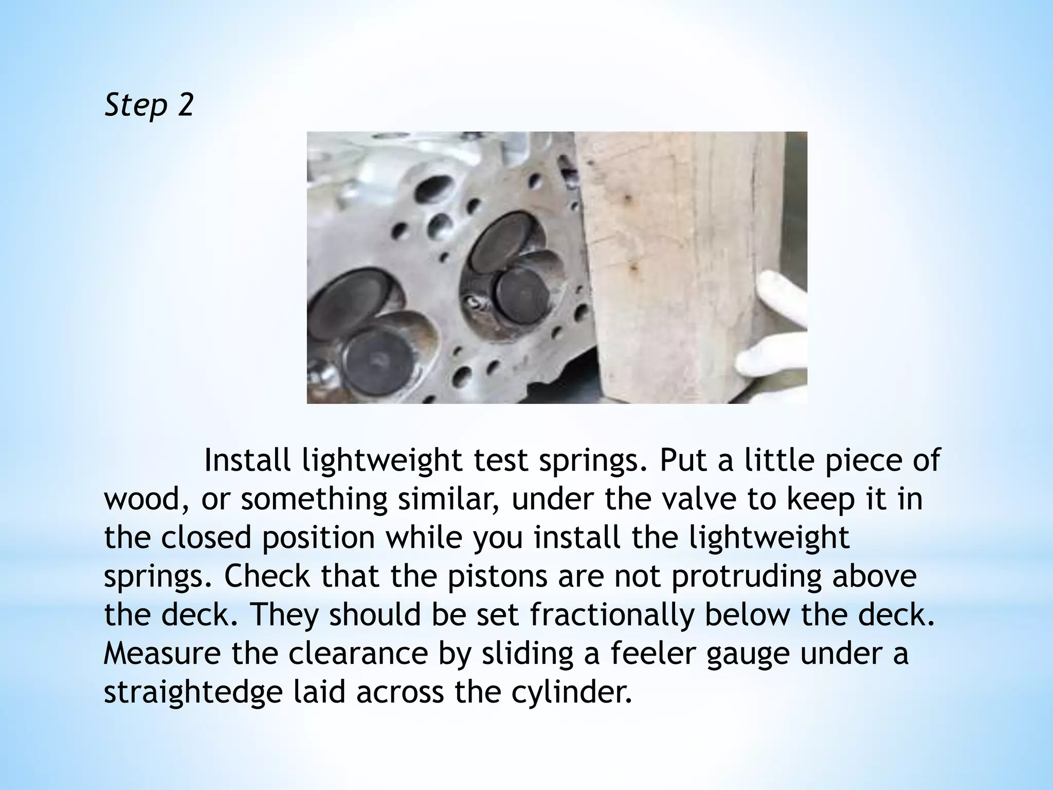 Checking piston valve clearance | PPTX