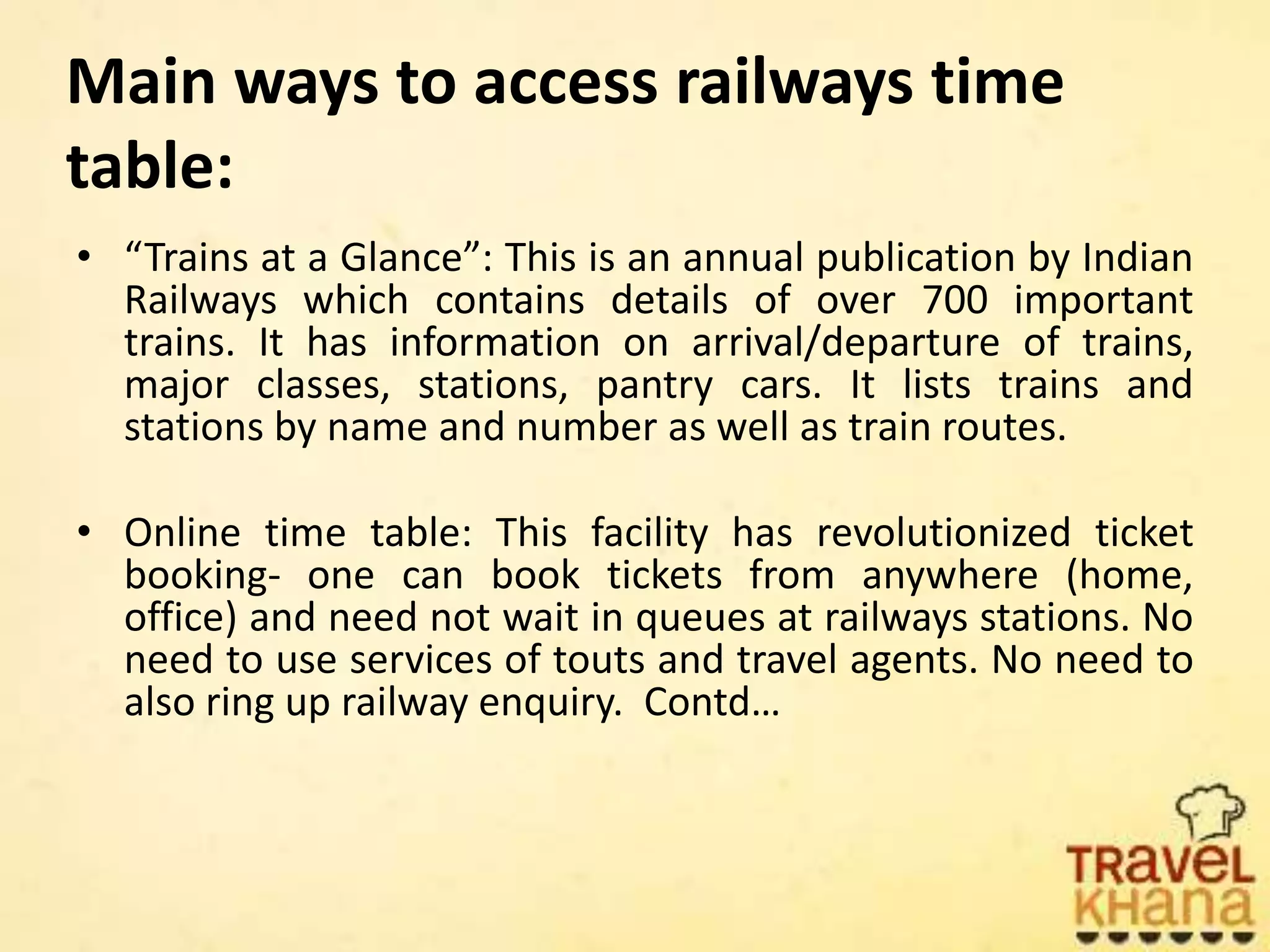 Checking time table of indian railways | PPTX