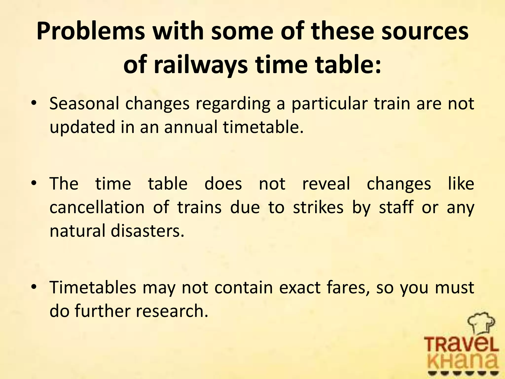 Checking time table of indian railways | PPTX