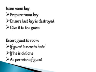 Check in process In hotel | PPTX