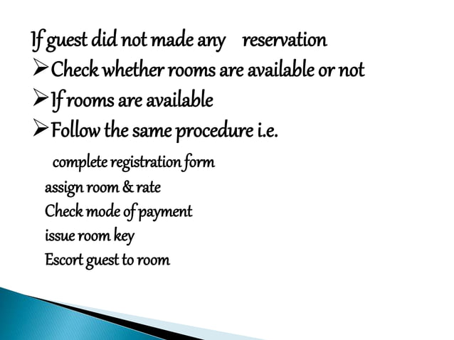 Check in process In hotel | PPTX | Hotels and Motels | Travel Type
