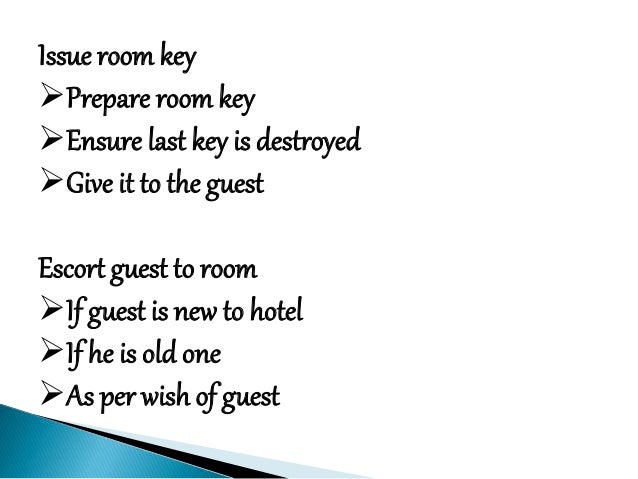 Check in process In hotel