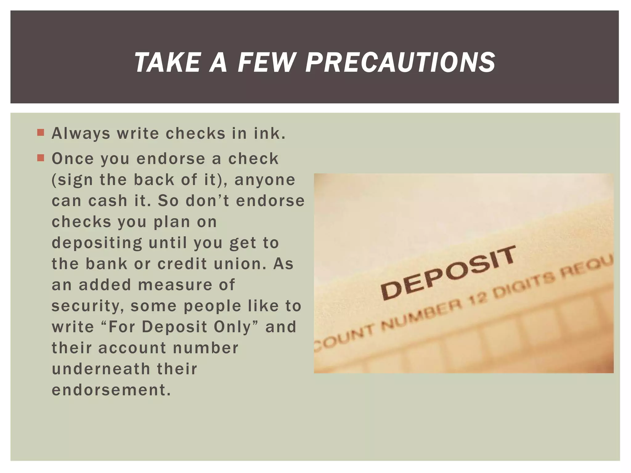 Check in with checking accounts | PPTX
