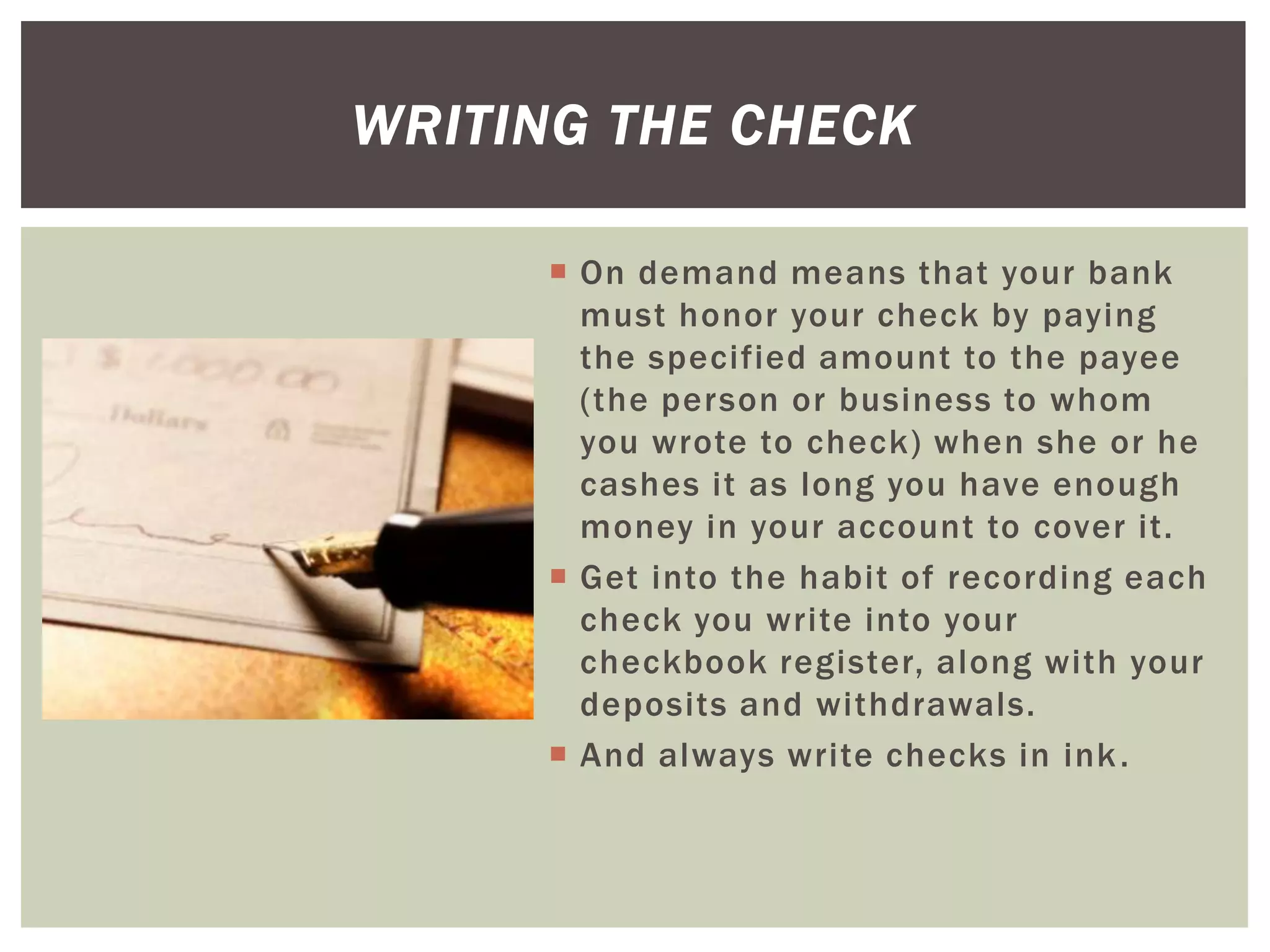 Check in with checking accounts | PPTX