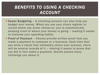 Check in with checking accounts | PPTX