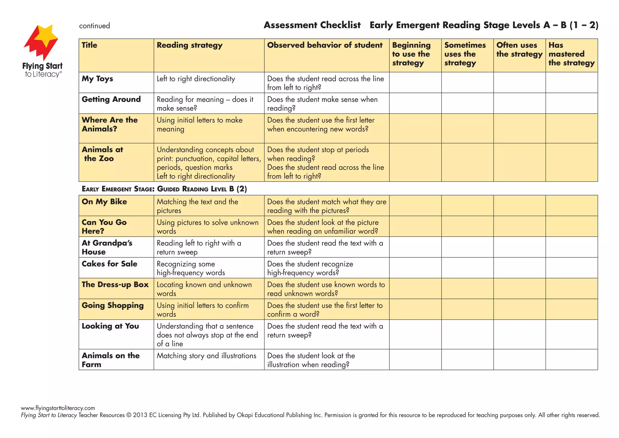 Checklist 1-early-emergent | PPT