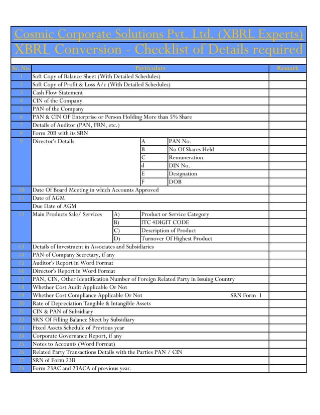XBRL Conversion & Filing Checklist | PDF | Business Accounting ...