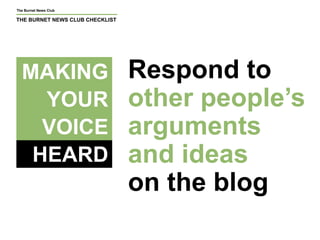 Burnet News Club - Checklist | PPT