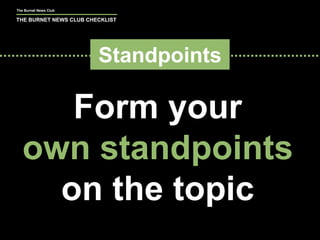 Burnet News Club - Checklist | PPT