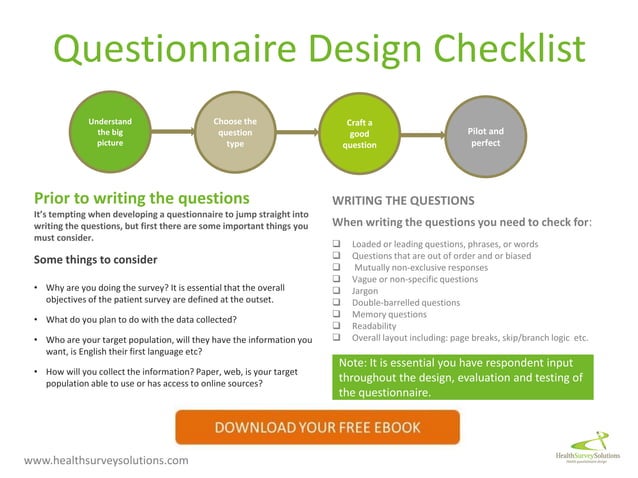 YOUR QUESTIONNAIRE DESIGN CHECKLIST | PDF