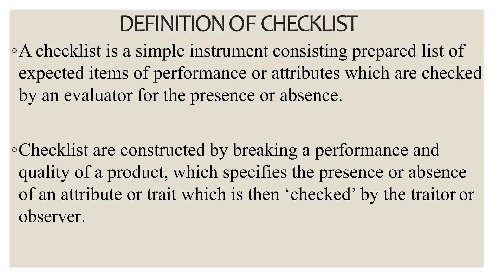 CHECKLIST | PPTX