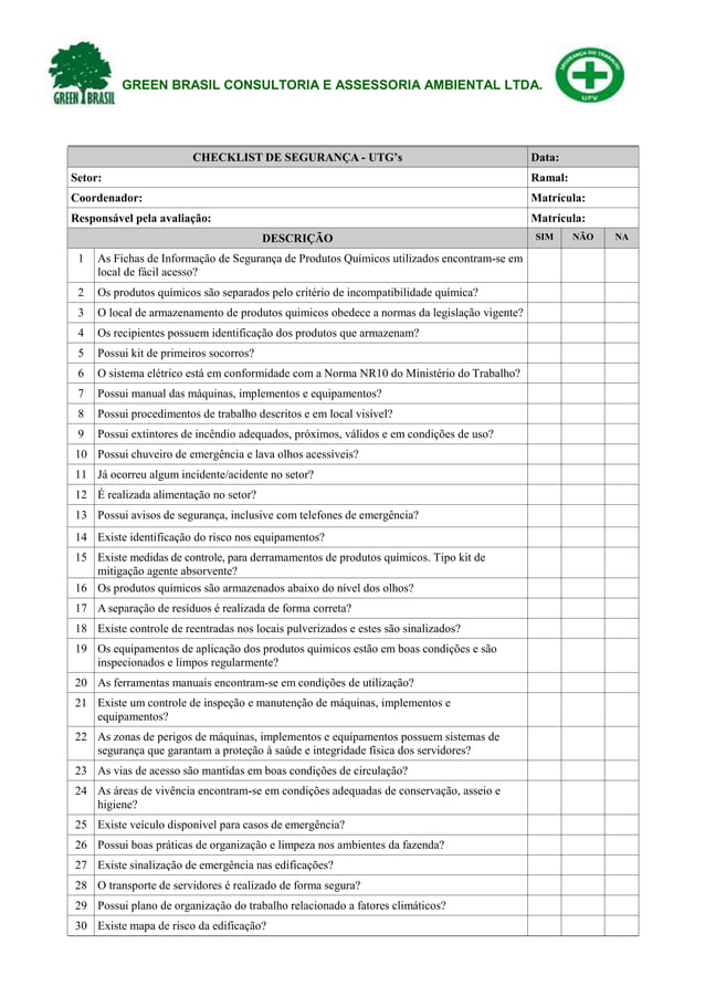 CHECK LIST, Laboratório docx