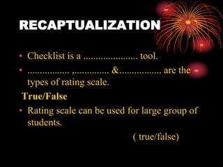 Power point presentation on CHECKLIST.ppt | Educational Assessment ...