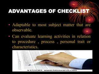 Power point presentation on CHECKLIST.ppt | Educational Assessment ...