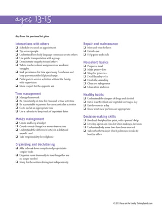 Life Skills Checklists by Christine Field | PDF