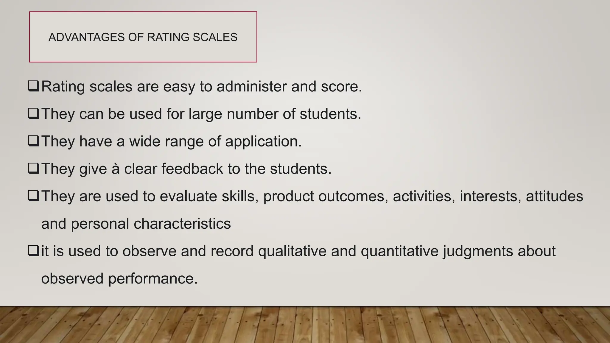 CHECKLIST-AND-RATING-SCALES ppt for college | PPTX