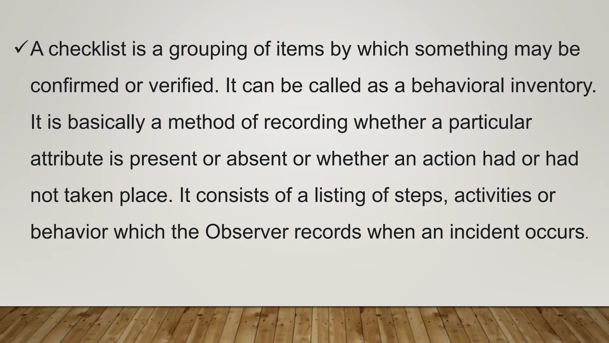 CHECKLIST-AND-RATING-SCALES ppt for college | PPTX