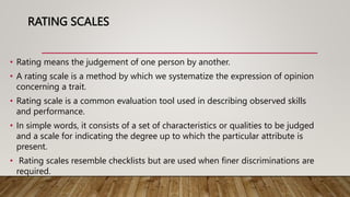 CHECKLIST-AND-RATING-SCALES ppt for college | PPTX