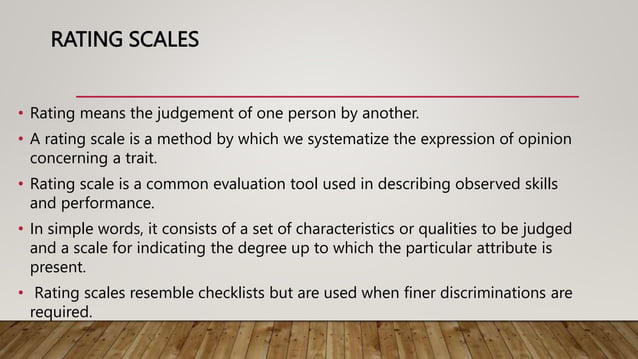 CHECKLIST-AND-RATING-SCALES ppt for college | PPTX