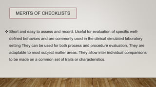 CHECKLIST-AND-RATING-SCALES ppt for college | PPTX