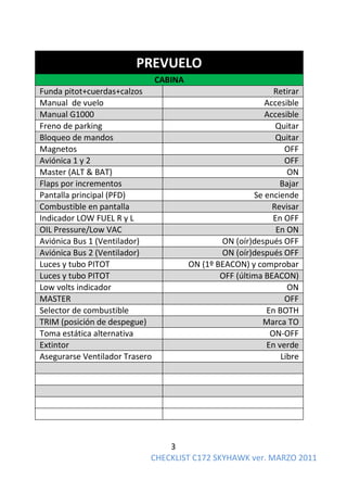 Checklist c-172-g1000-3 11 | PDF