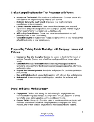 Political Campaign Branding and Marketing Checklist | PDF