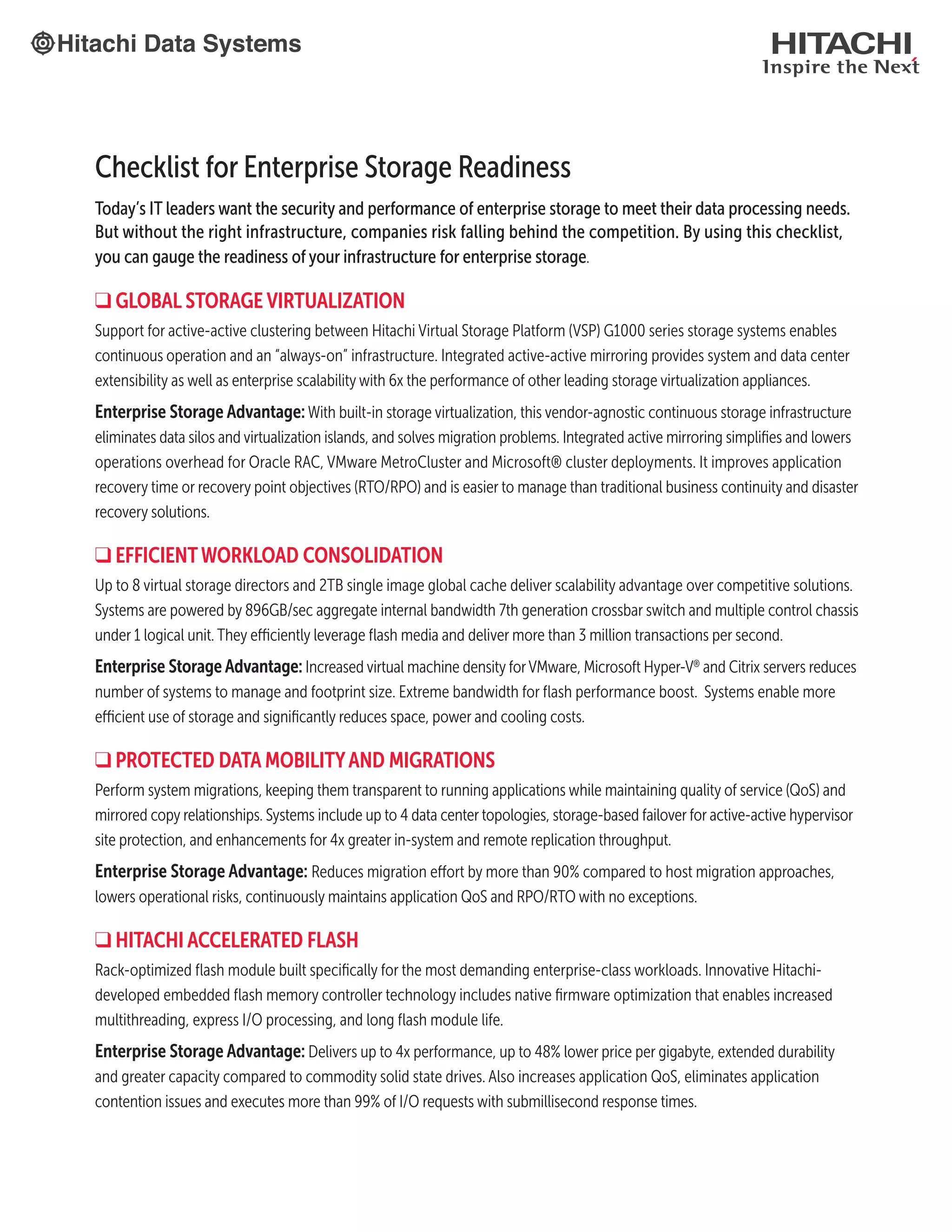 VSP G1000 Checklist - 7 Q's to ask your storage vendor? | PDF